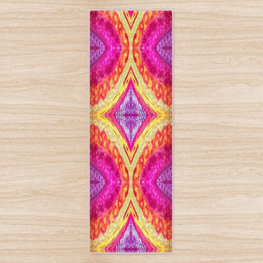 Neon Tara Design Yoga Mat, Handmade to Order, Non Slip Natural Rubber ...