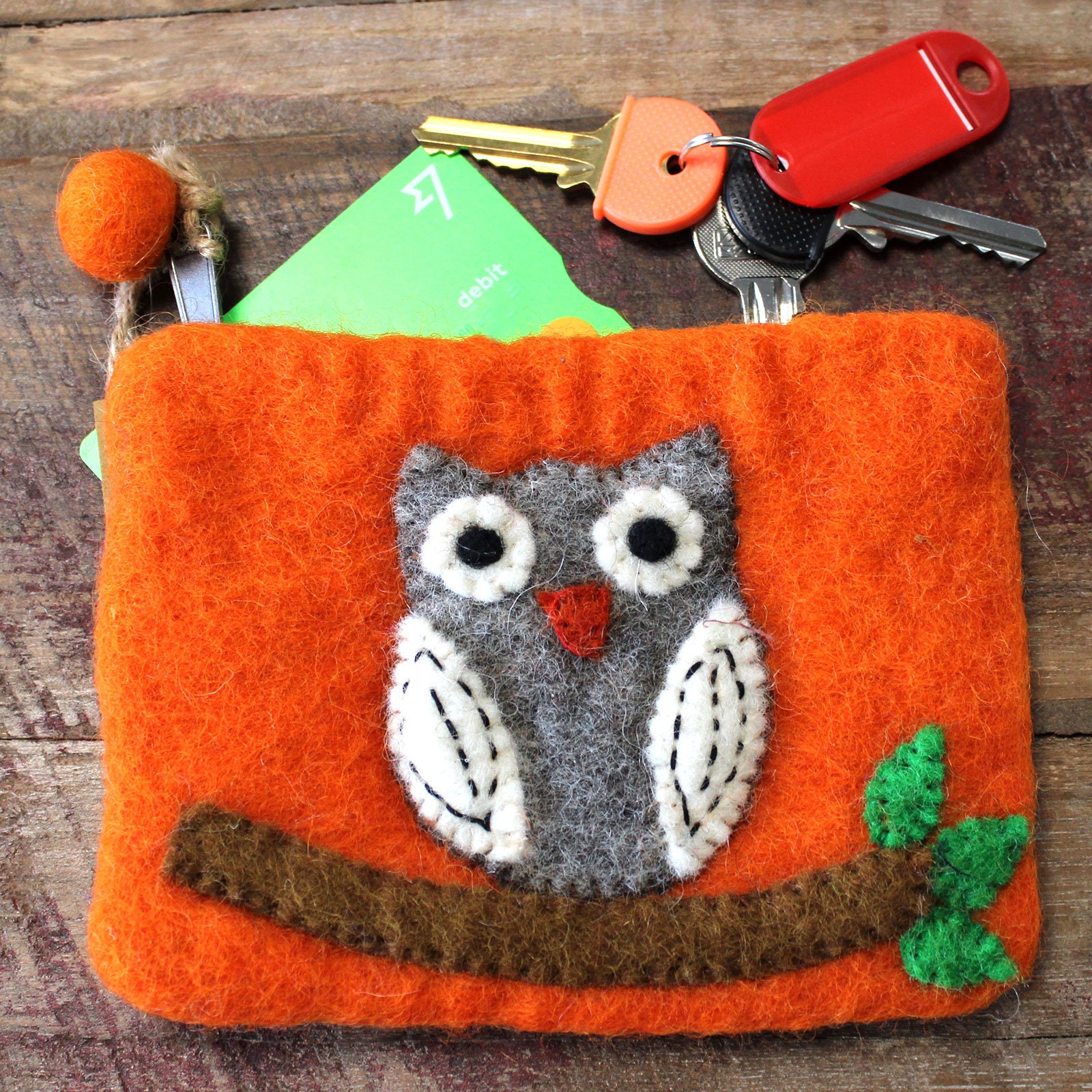 Owl in Tree Cute Animal Felt Zip up Pouch/purse. Hand Felted - Etsy UK