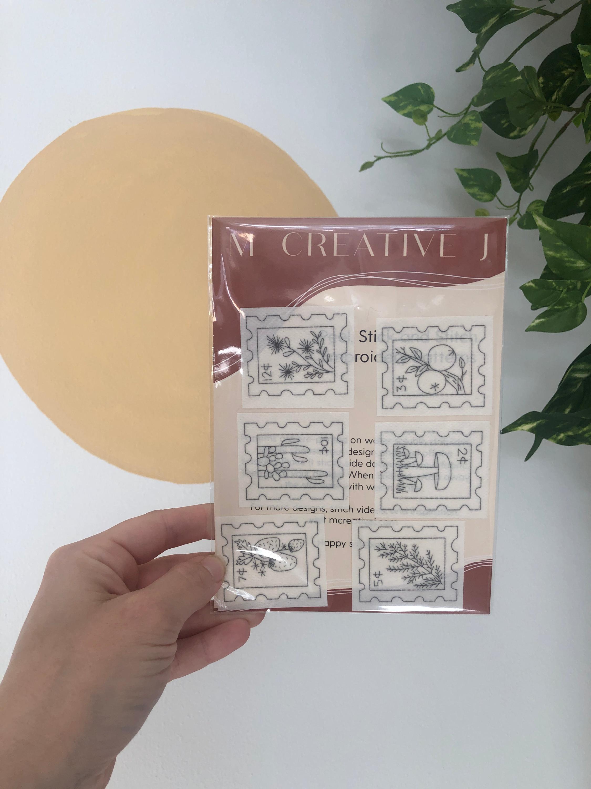 Botanical Postage Stamp Hand Embroidery Patterns - Peel, Stick, Stitch ...