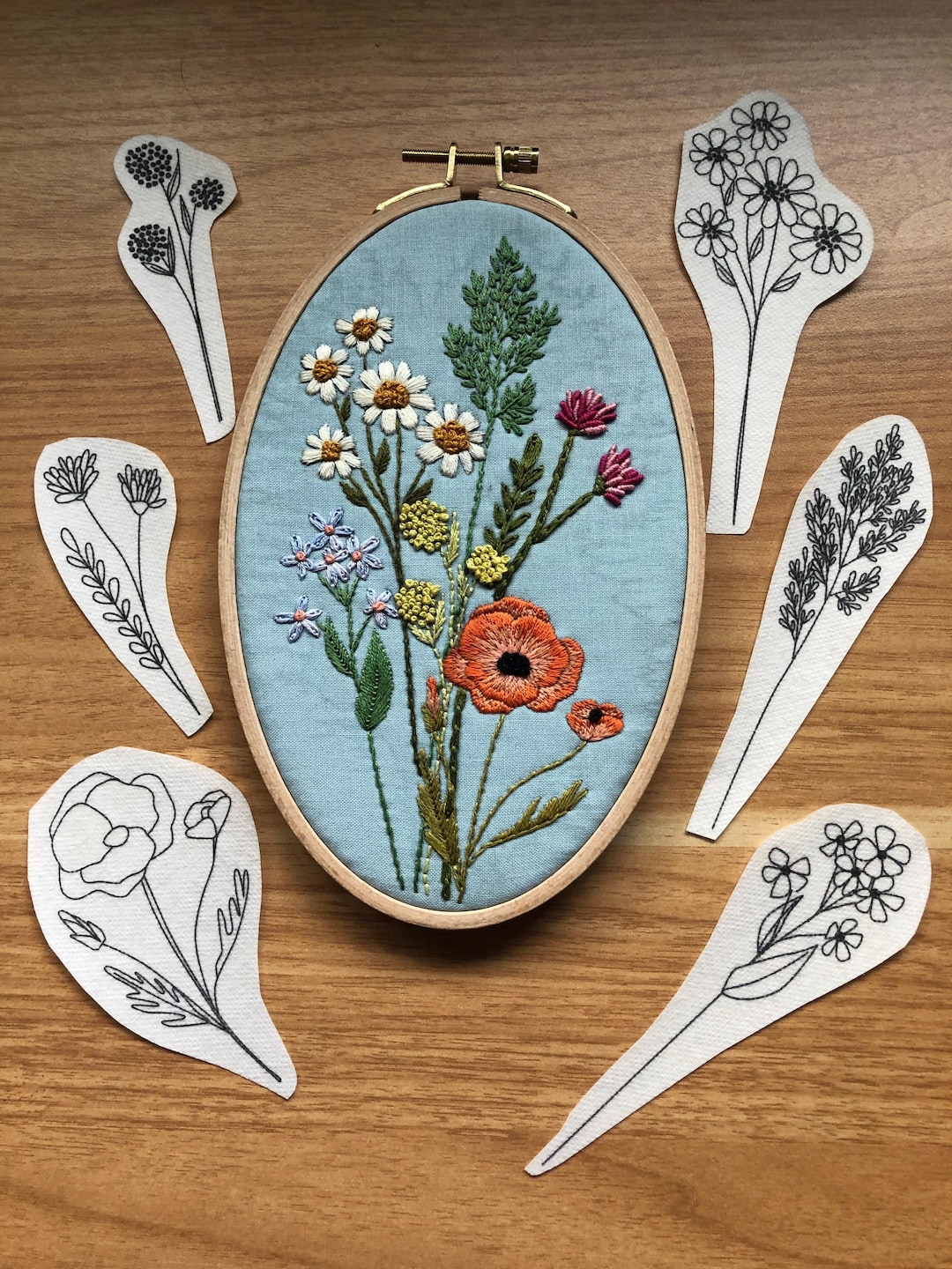 Wildflower Stems Embroidery Patterns - Stick and Stitch Floral ...