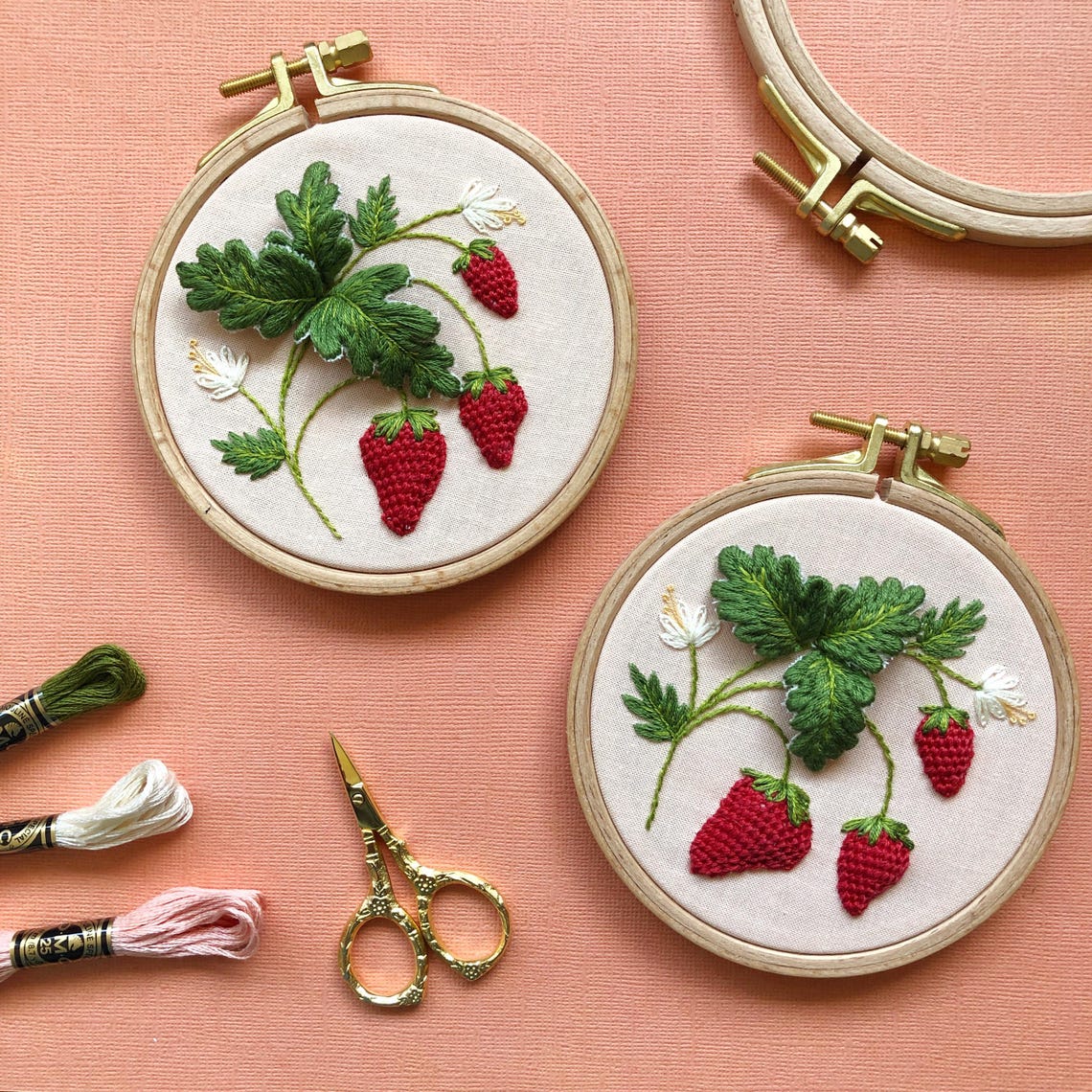 Stumpwork Strawberries - Intermediate 3D Hand Embroidery DIY Craft Kit ...