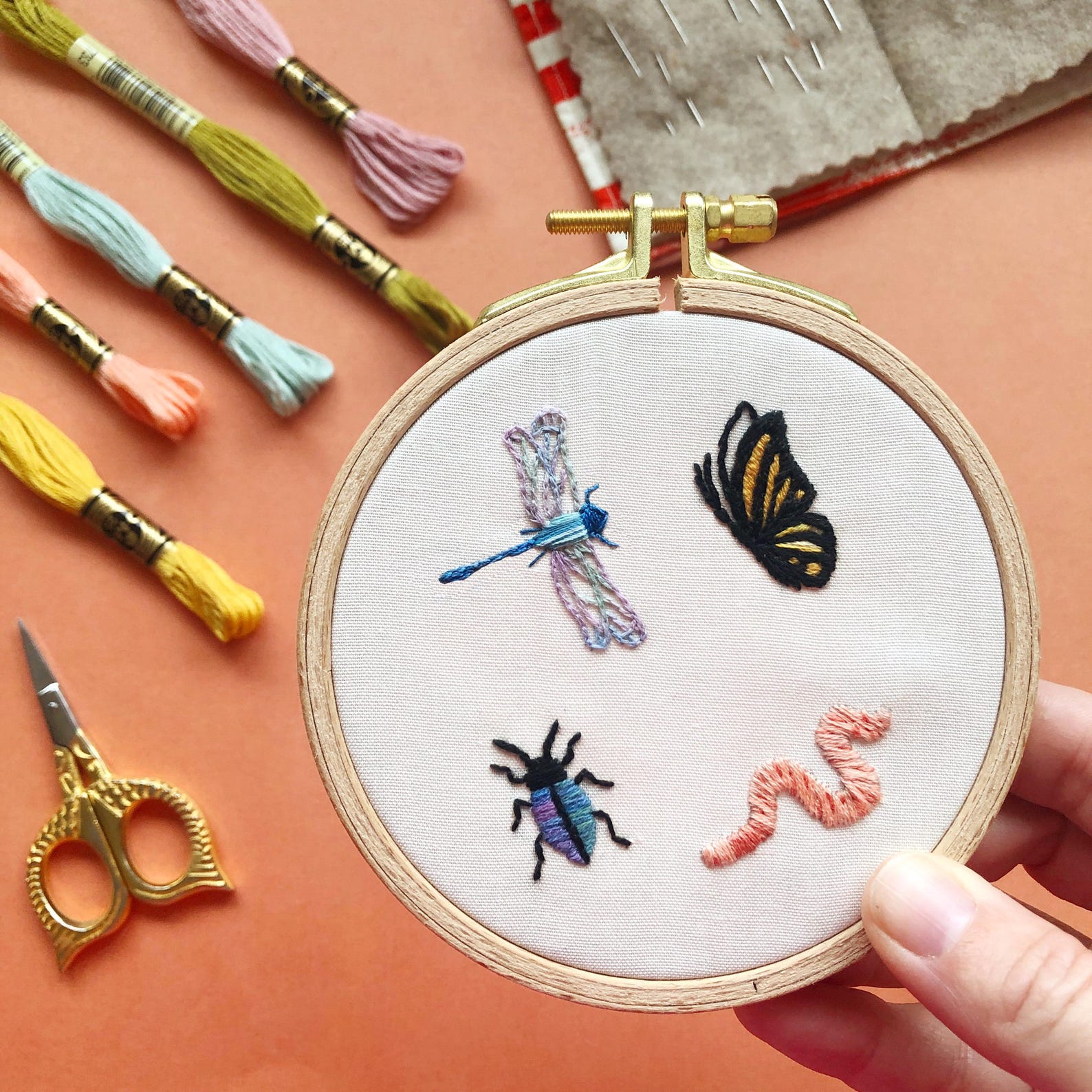 Bugs Embroidery Patterns - Stick and Stitch Insect Embroidery - Etsy