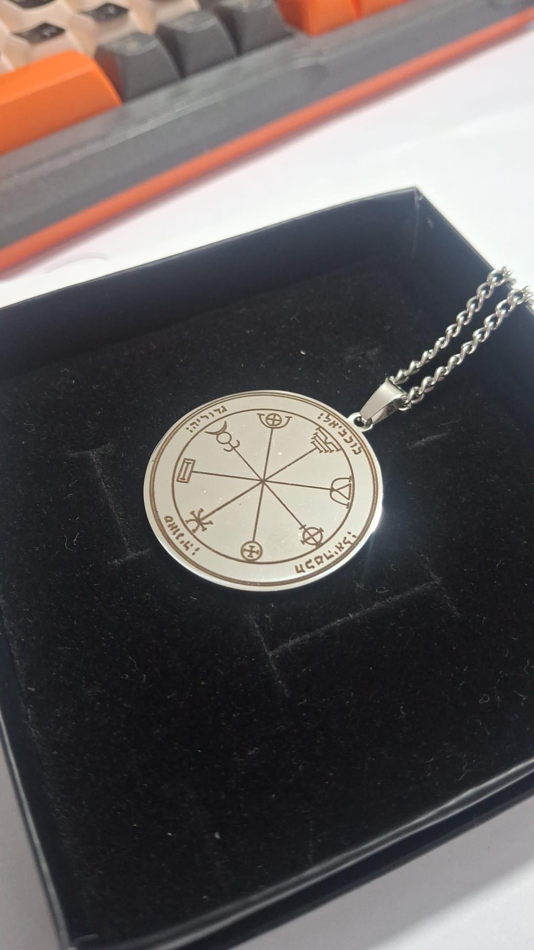Personalized Kabbalah Compass Amulet, Hebrew Protection Seal Necklace ...