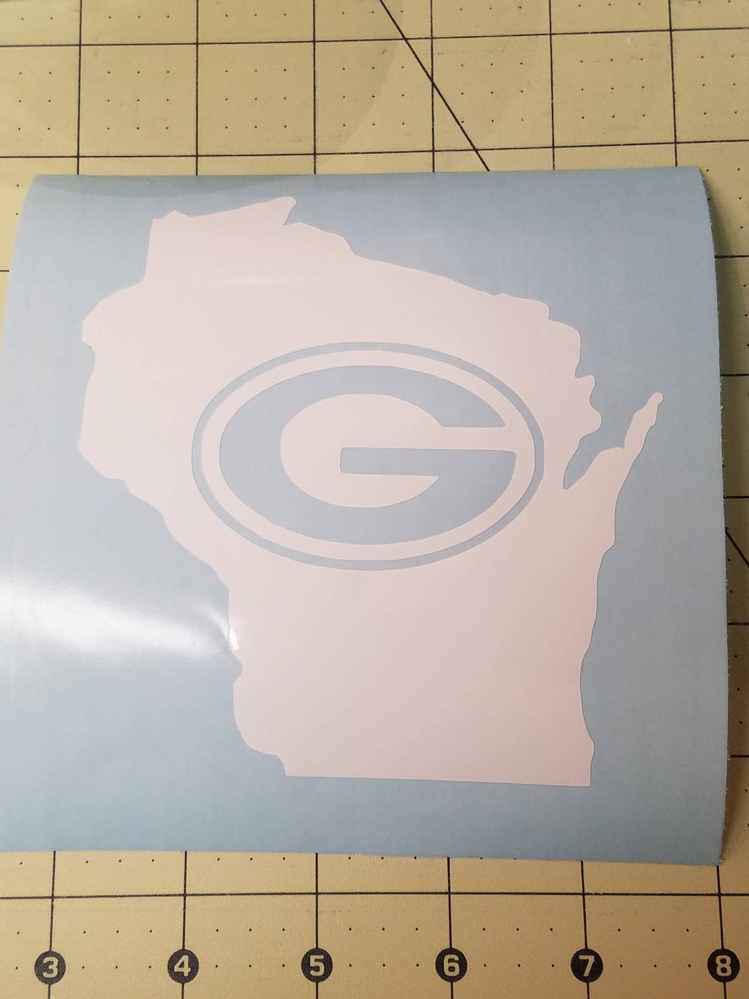 Green Bay Packers Wisconsin State Die Cut Decal Free Shipping US ...