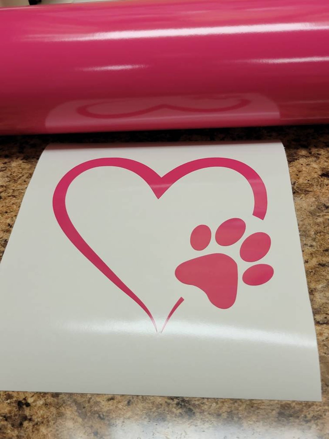 Dog Love Paw Heart Decal - Etsy