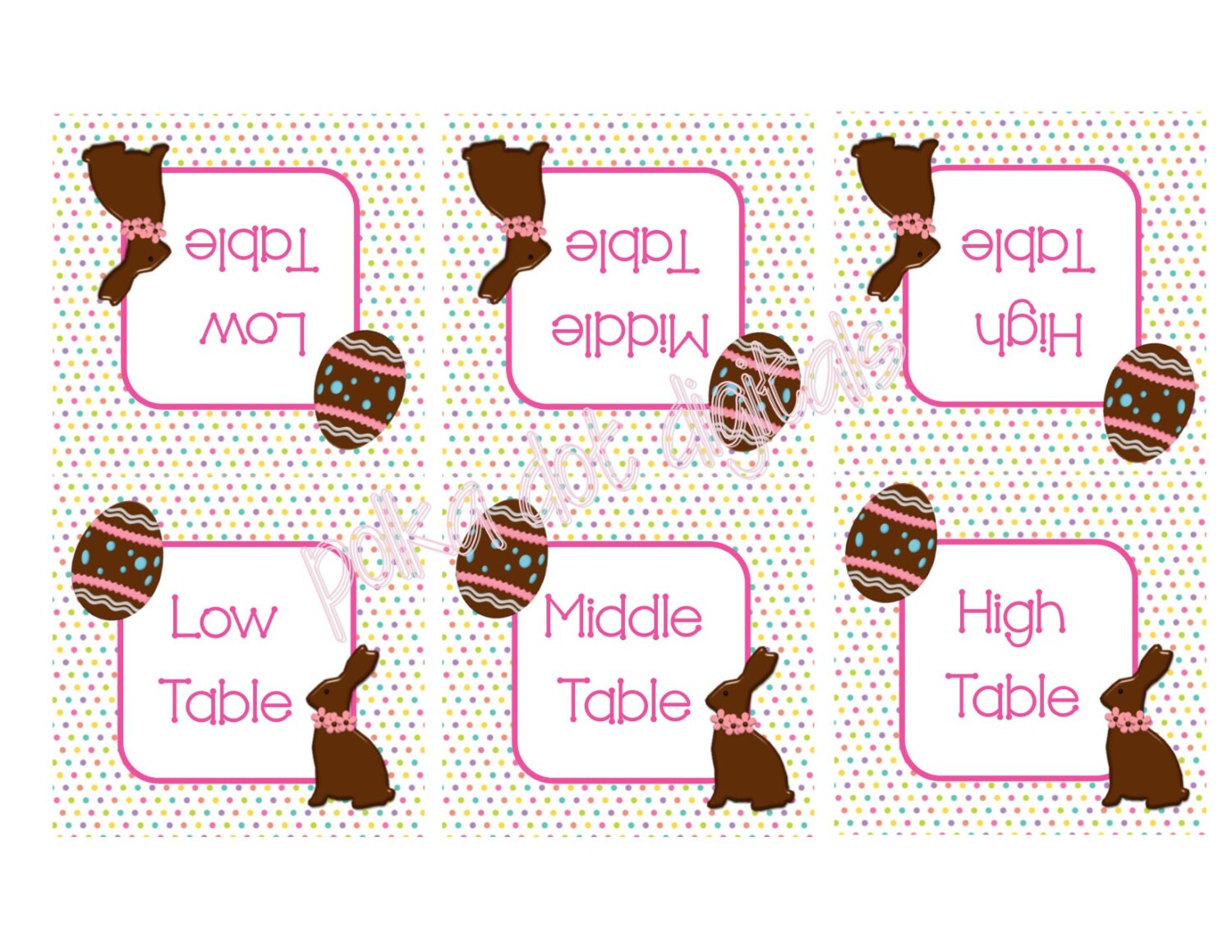 Buy 2 Get 1 Free Easter CHOCOLATE BUNNY EGGS Bunco Score Card Sheet ...
