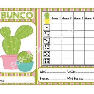 Buy 2 Get 1 Free CACTUS FIESTA Cinco De Mayo Bunco Set Score Card Table ...