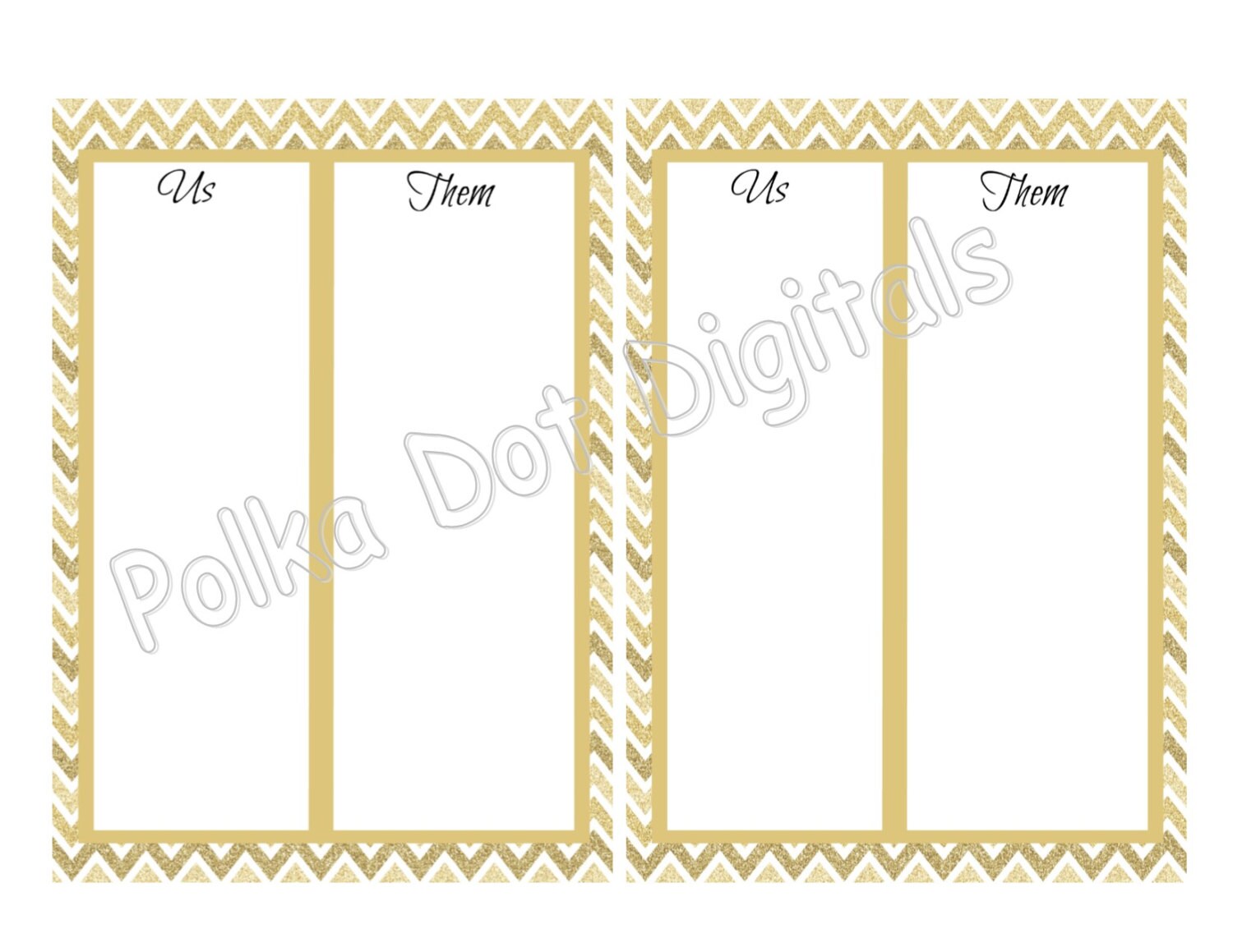 Buy 2 Get 1 Free Complete Set Metallic GOLD CHEVRON Bunco Score Card ...