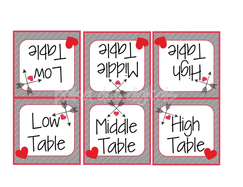 Cupid's Arrow Valentine's Complete Set Bunco Score Card Sheet Table ...