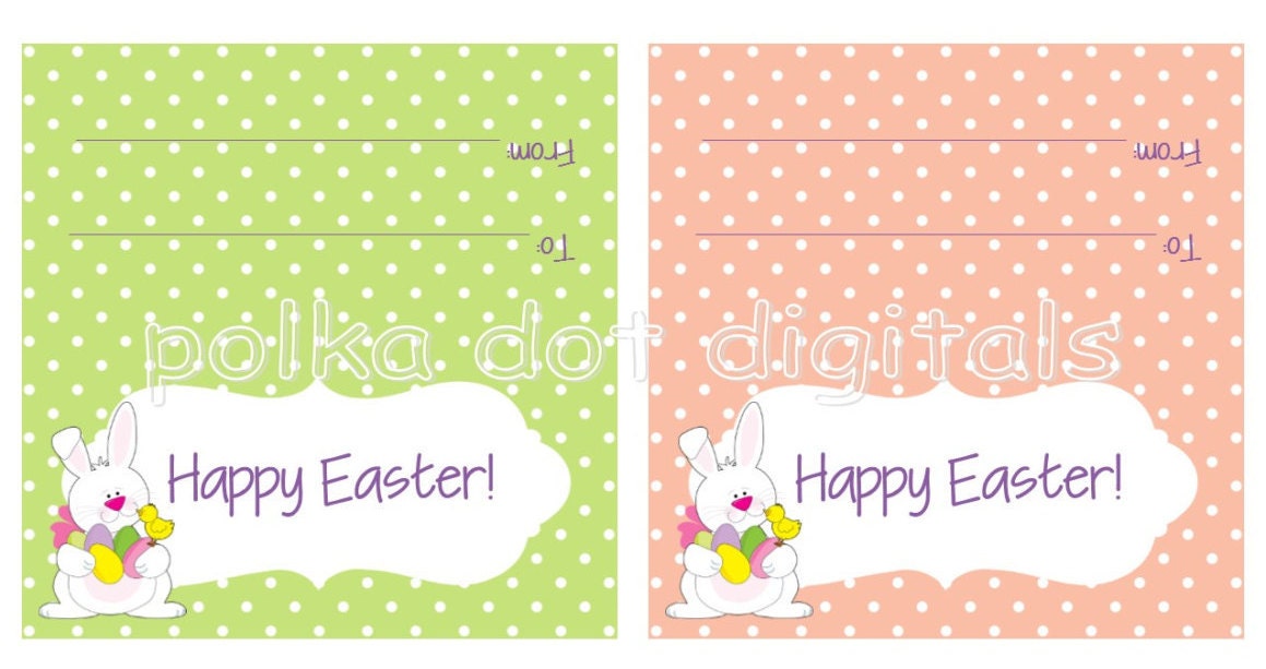 Easter Bunny Treat Bag Toppers 2 X 4 DIY Party Favor Bags Printable ...