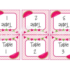 WATERMELON Summer Bunco Score Card Sheet With Matching Table Numbers ...