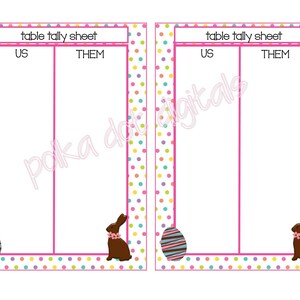 Buy 2 Get 1 Free Easter CHOCOLATE BUNNY EGGS Bunco Score Card Sheet ...