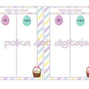 Buy 2 Get 1 Free EASTER EGG Complete Set Bunco Score Card Sheet With ...