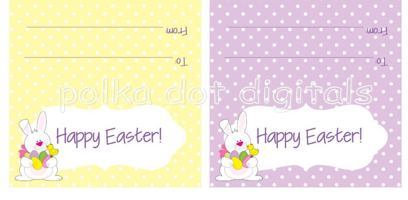 Easter Bunny Treat Bag Toppers 2 X 4 DIY Party Favor Bags Printable ...