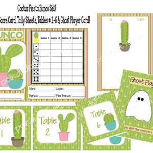 Buy 2 Get 1 Free CACTUS FIESTA Cinco De Mayo Bunco Set Score Card Table ...