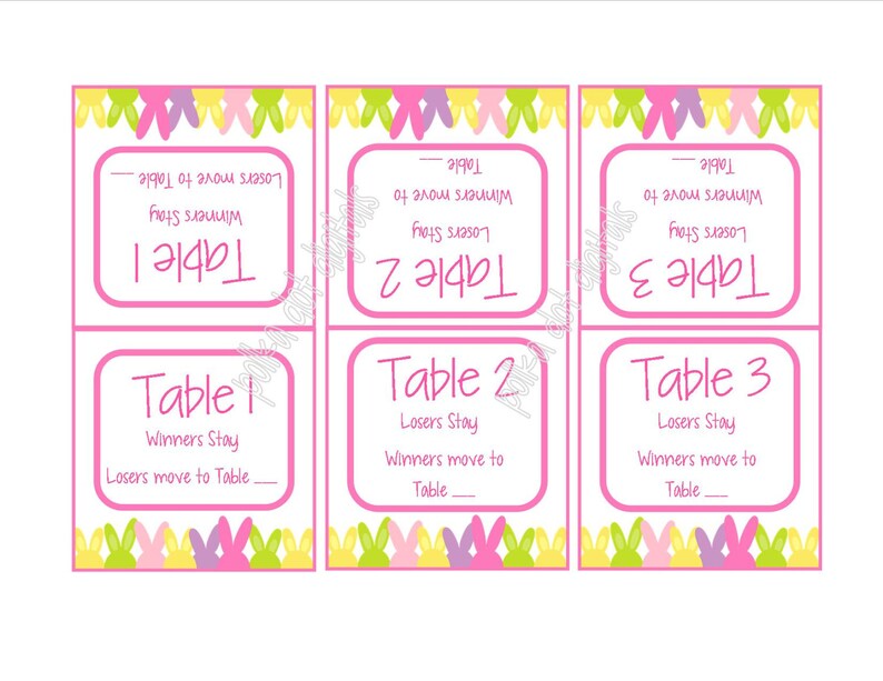 BUNNY PATCH Easter Complete Set Bunco Score Card Sheet With Matching ...