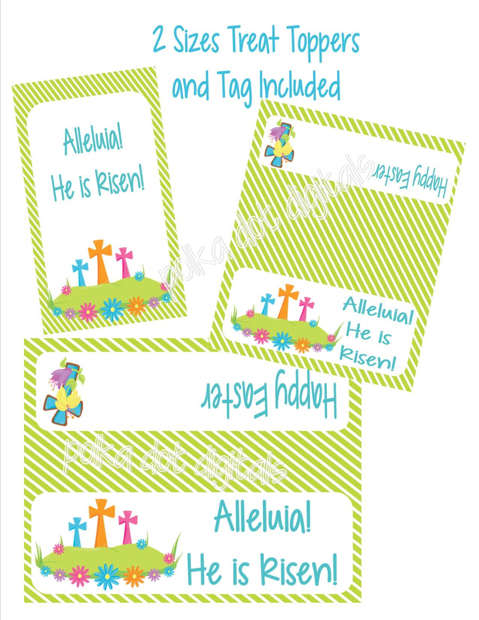 Easter HE IS RISEN Treat Bag Toppers Tags Diy Party Favor Bags - Etsy