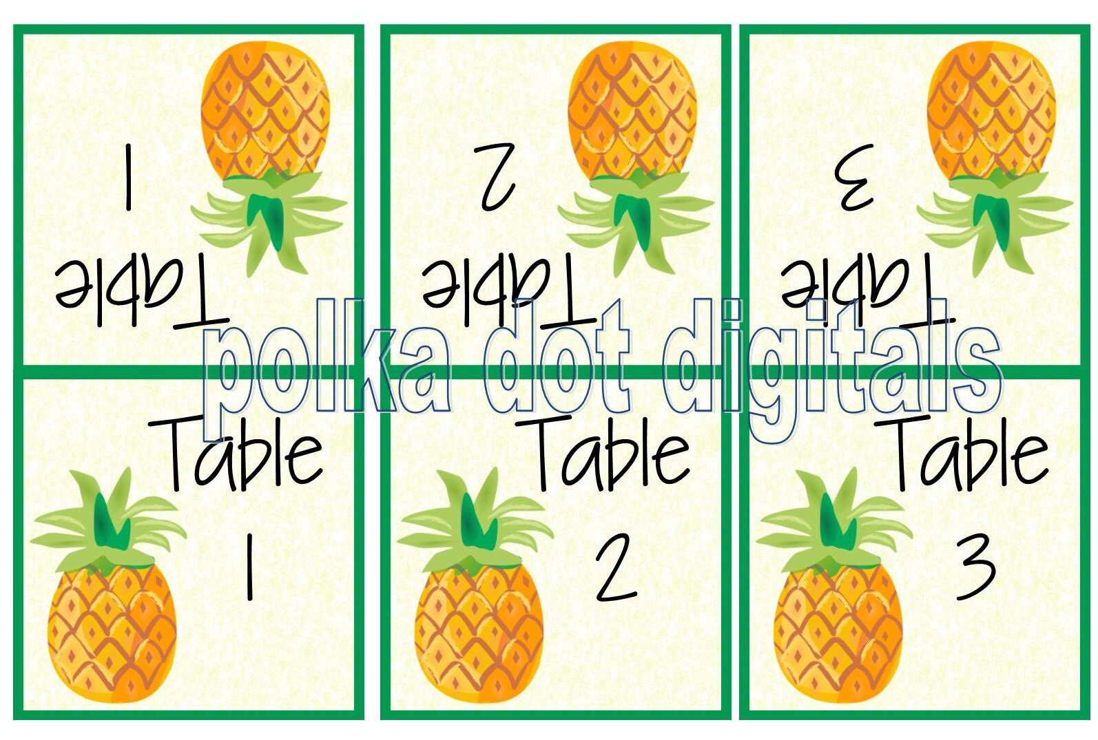 PINEAPPLE Bunco Set * Score Card Sheet * Matching Table Numbers * Tally ...