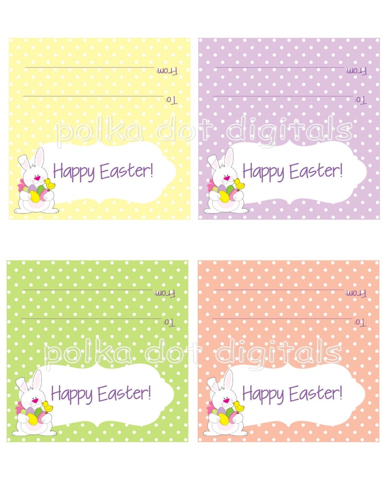 Easter Bunny Treat Bag Toppers 2 X 4 DIY Party Favor Bags Printable ...