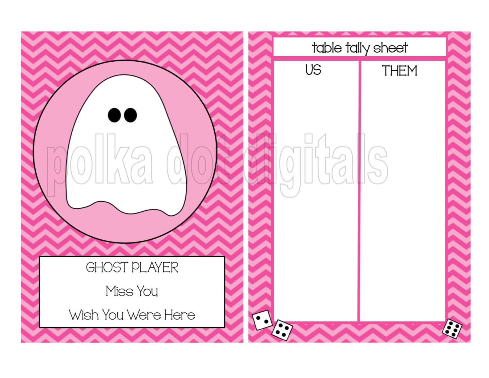 Buy 2 Get 1 Free Complete Set PINK CHEVRON Bunco Score Card Sheet ...