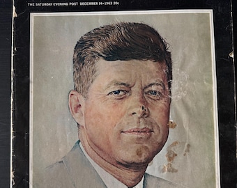 JFK in Memoriam Saturday Evening Post Dec 14, 1963 - Etsy