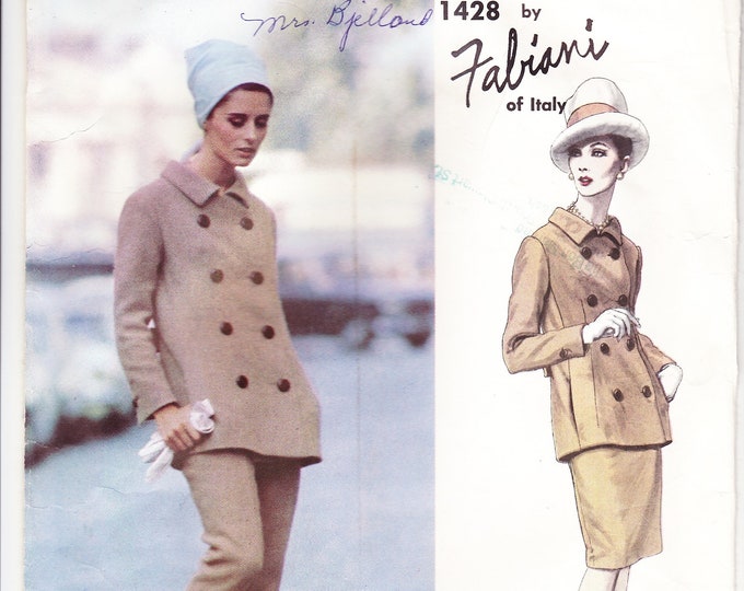 Vogue 1428 Couturier Design by Fabiani Pants Jacket Skirt Suit Size 16 ...