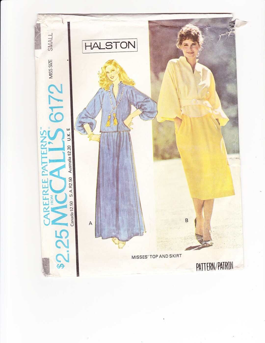 Mccall's 6172 HALSTON Wrap Top & Skirt Pattern Original - Etsy