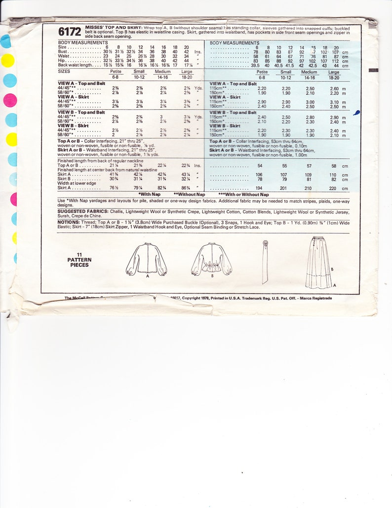 Mccall's 6172 HALSTON Wrap Top & Skirt Pattern Original - Etsy