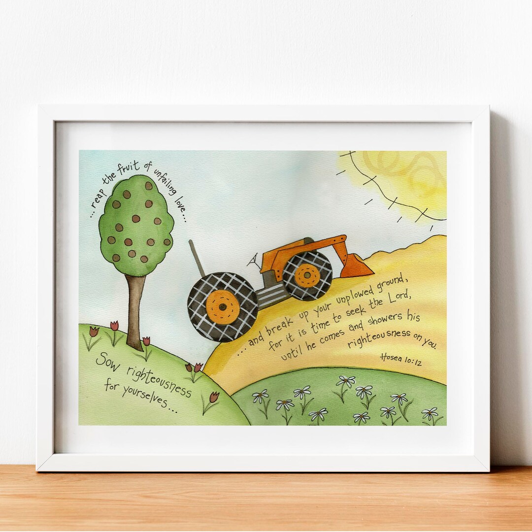 Scripture Wall Art Boys Nursery Decoration, Farm Art Decorating ...