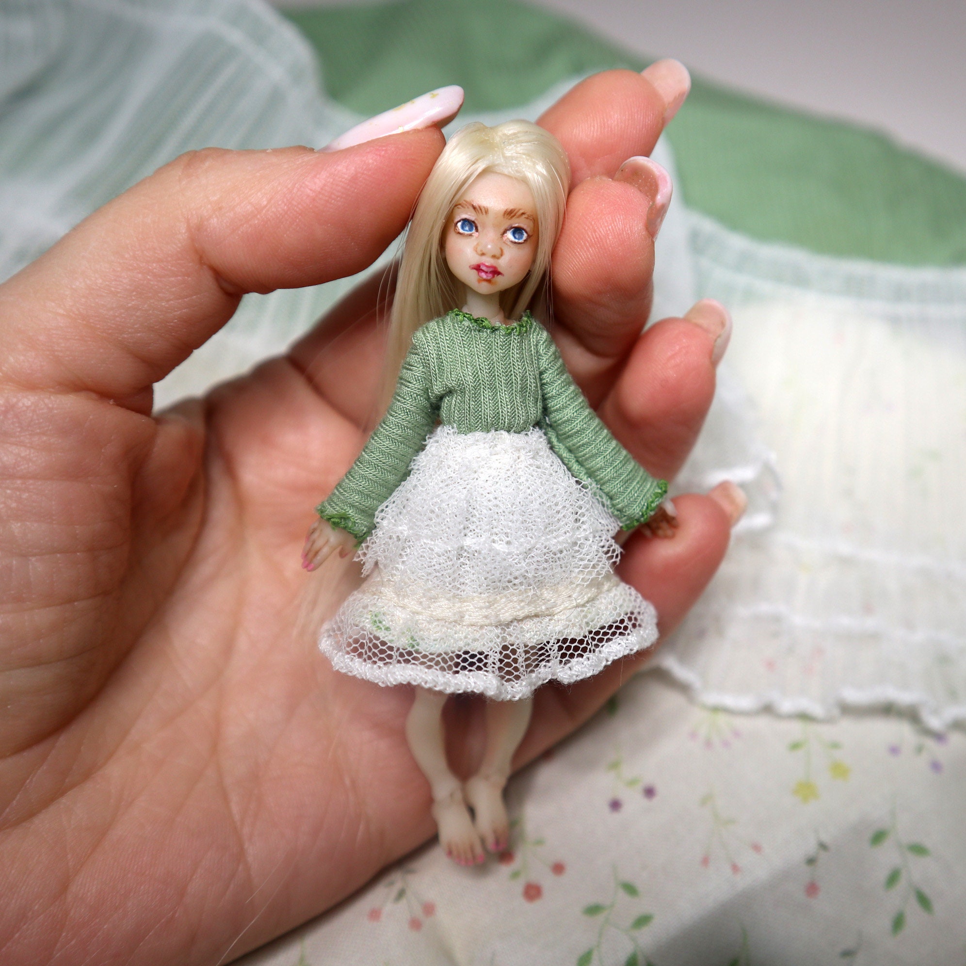 3d Printed BJD Doll Ooak One of a Kind Dollhouse Miniature 1/12 9 Cm 3 ...