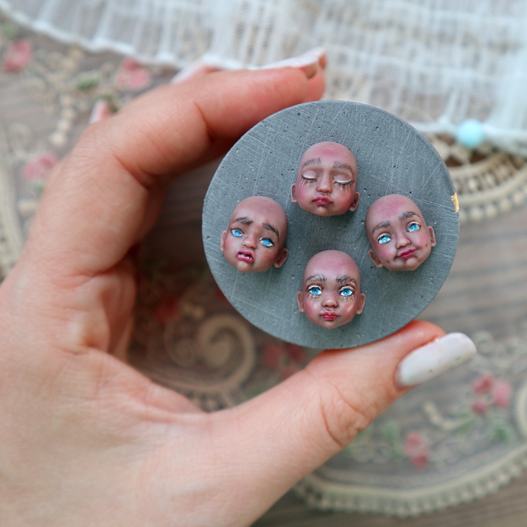 3d Printed BJD Doll Ooak Dark Skin One of a Kind Dollhouse Miniature 1/ ...