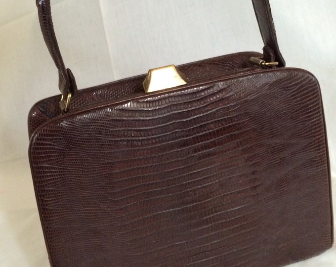 Sale! Vintage Alligator/lizard Skin Purse 40-50s Kelly Bag Style - Etsy