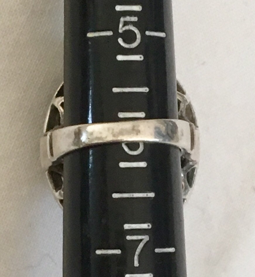 Art Deco Sterling Silver Ring With Green Onyx Surrounded by Marcasites ...