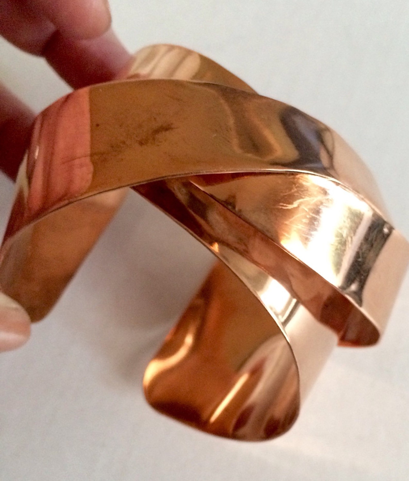 Copper Bracelet Modern Artisan Crafted Sculptural Unique Design, Bold ...