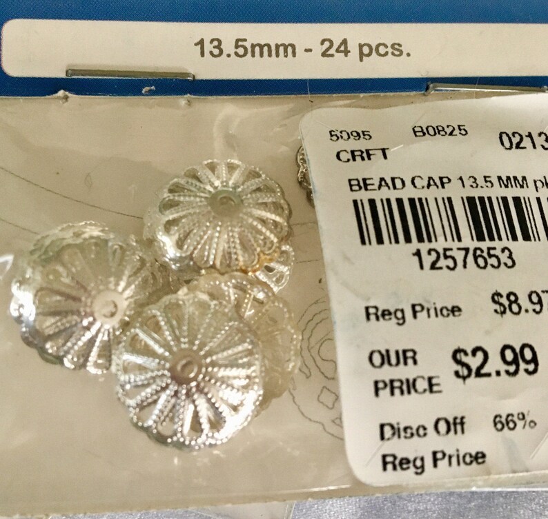 Beadalon Silver Bead Caps 13.5mm 24 Pieces, Set of 3 New Unopened Packs ...