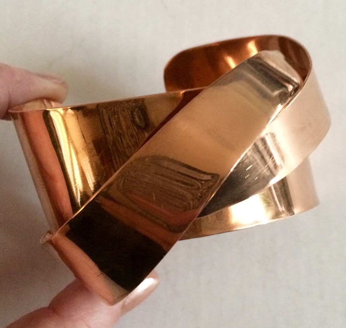 Copper Bracelet Modern Artisan Crafted Sculptural Unique Design, Bold ...
