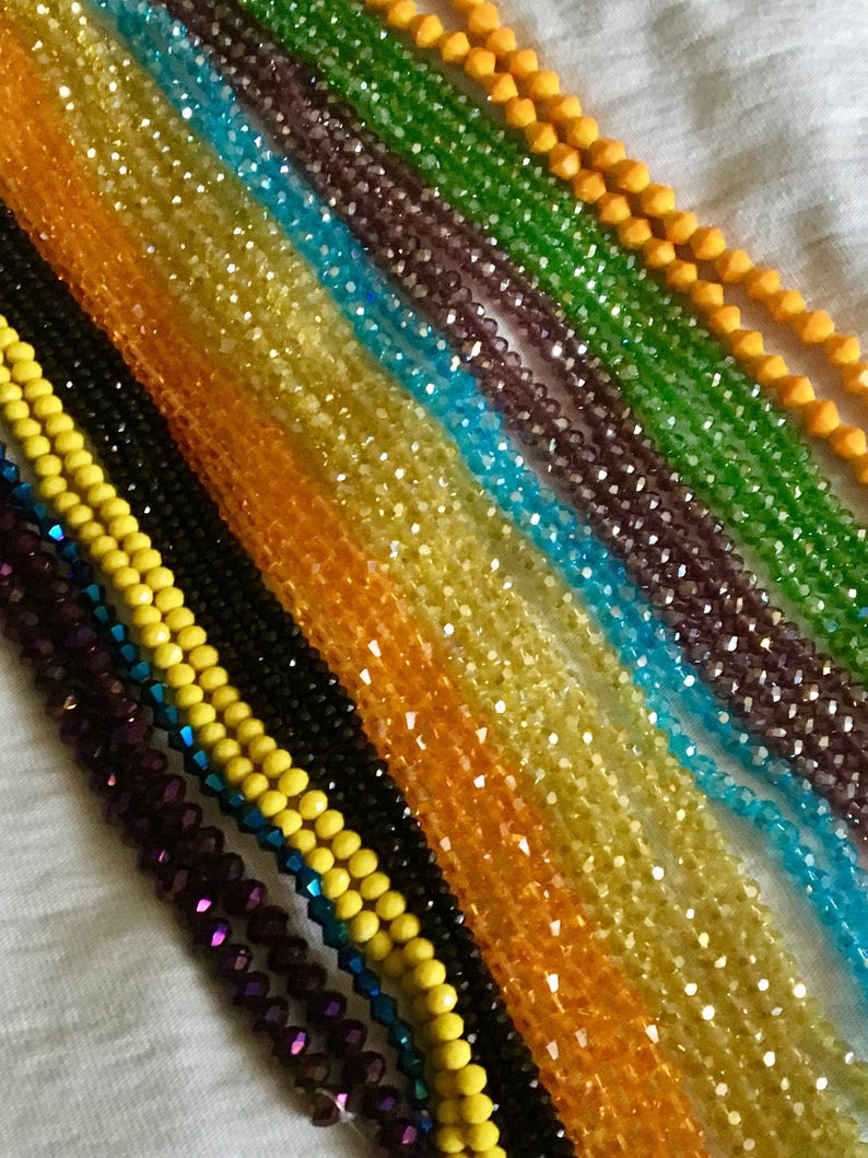 Crystal Spacer Beads Full String Multiple Colors Multiple Uses - Etsy