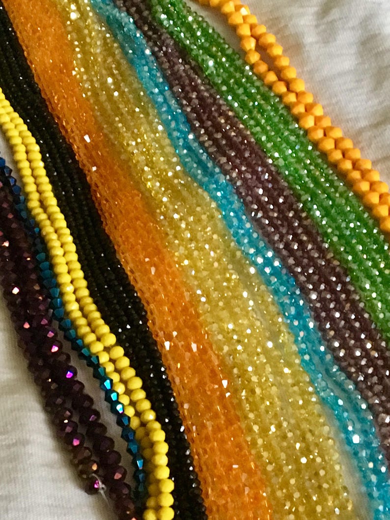Crystal Spacer Beads Full String Multiple Colors Multiple Uses - Etsy