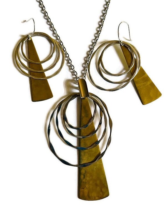Robert Lee Morris RLM Sterling Brass Necklace and Earrings Set Etsy Canada