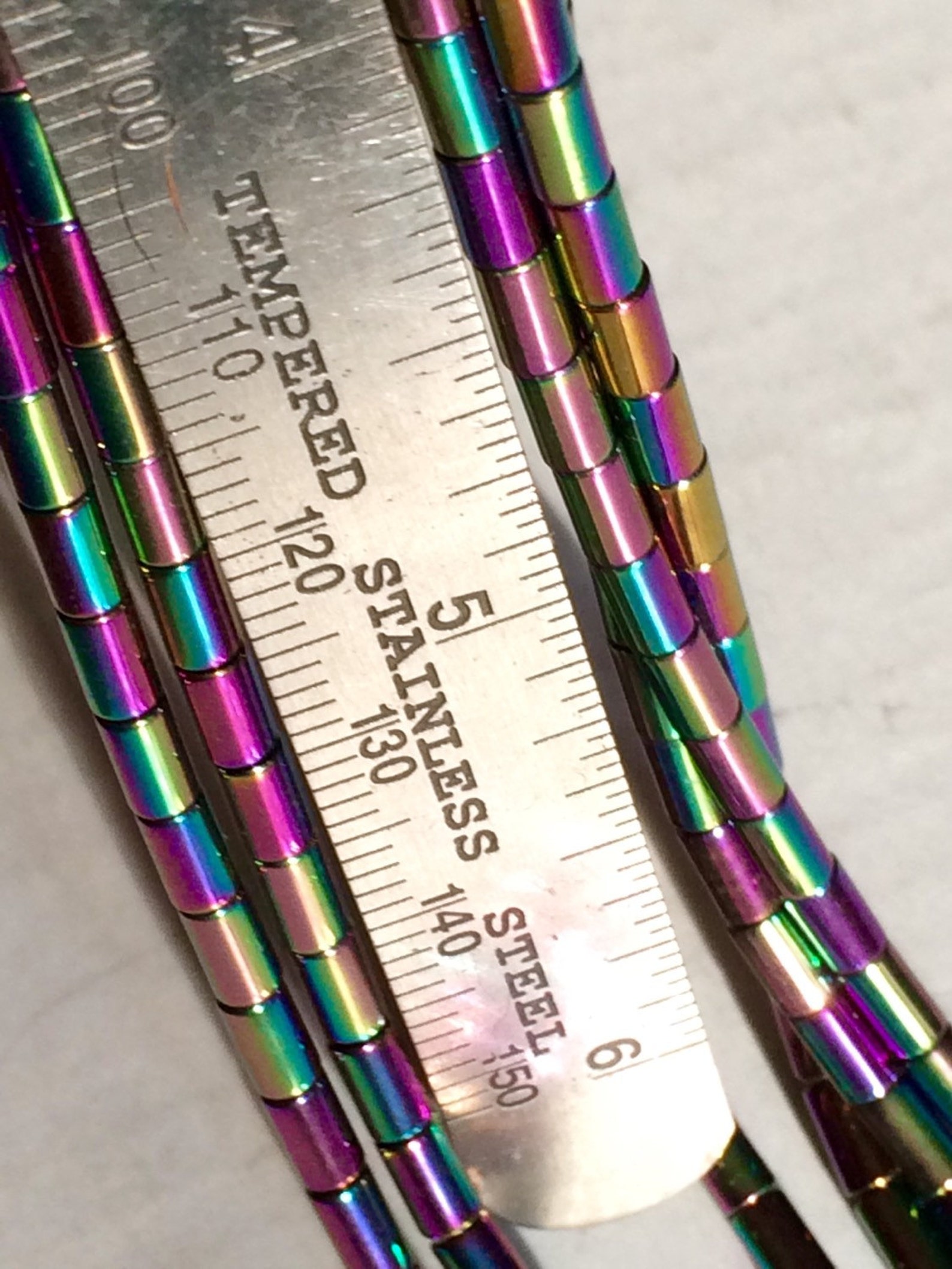 Rainbow Titanium Tube Beads Full 16" Strand 3x6mm - Etsy
