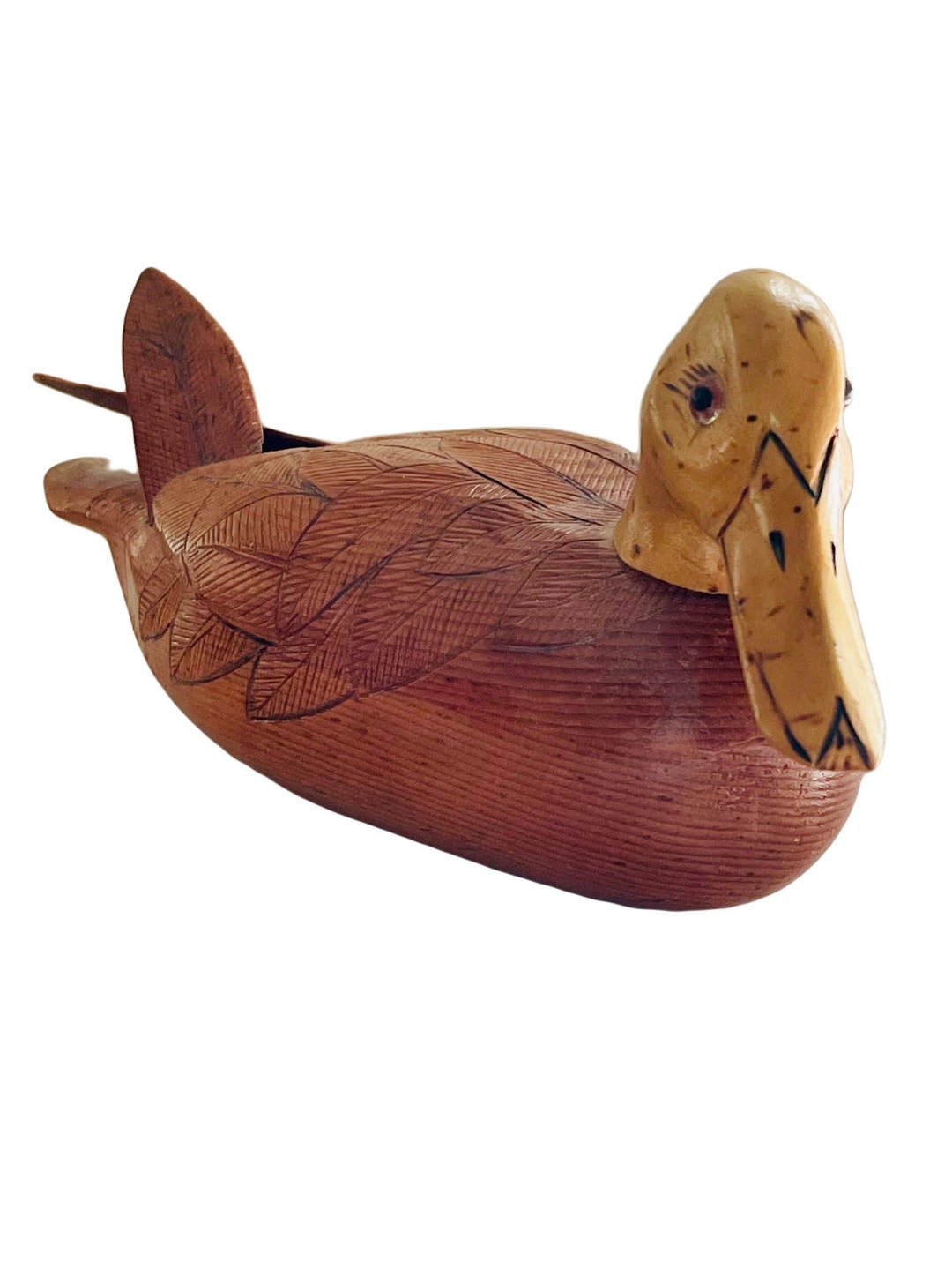 Vintage Hank Brooks Duck Decoy Handcrafter Beautiful Amber Color 12 - Etsy