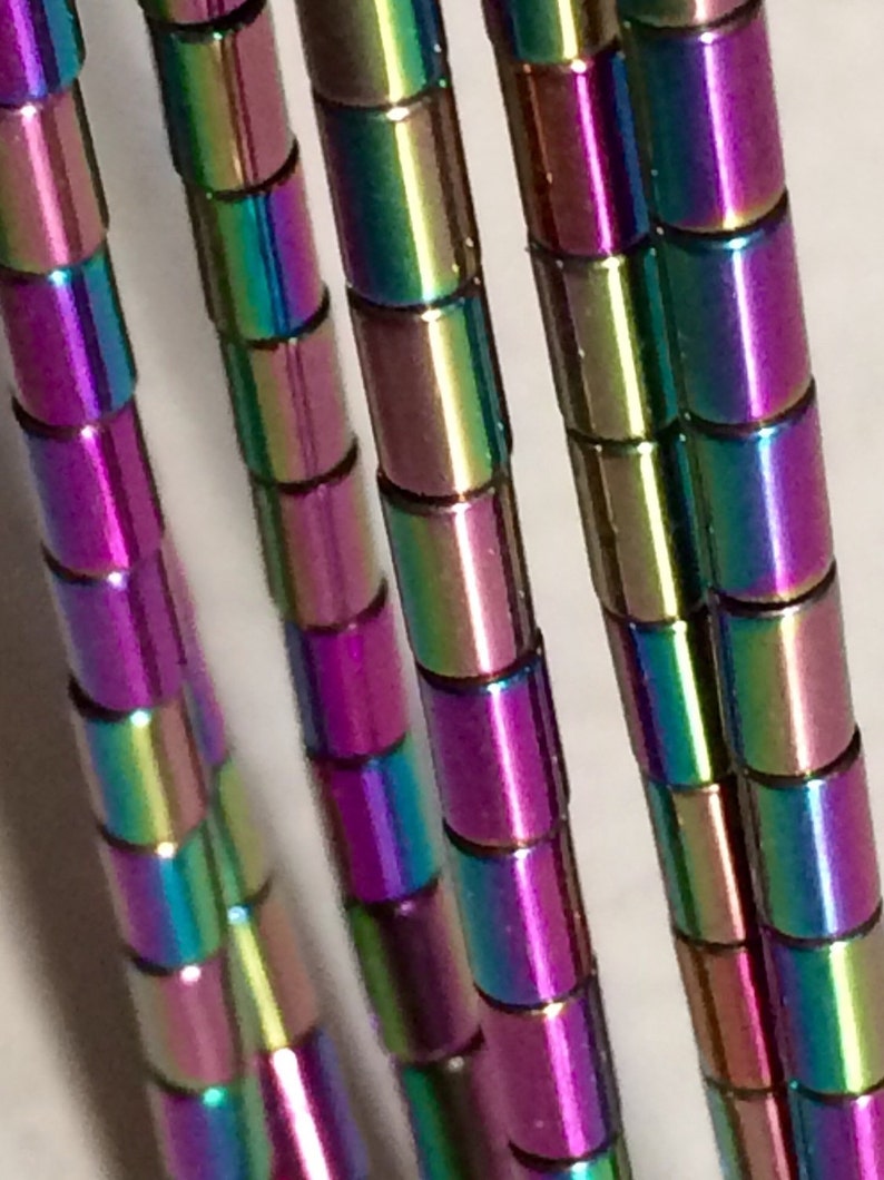 Rainbow Titanium Tube Beads Full 16" Strand 3x6mm - Etsy