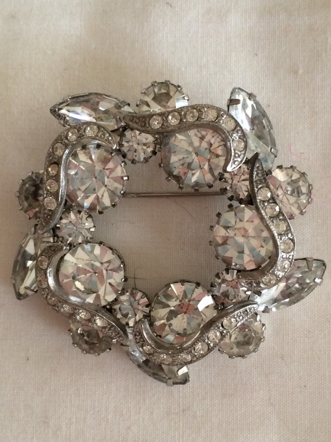 Vintage Hobe Rhinestone Brooch & Earring Set Bridal Wedding Holiday ...