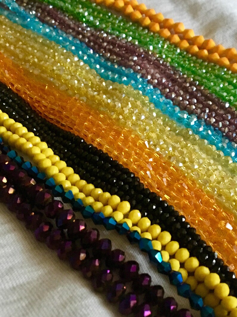 Crystal Spacer Beads Full String Multiple Colors Multiple Uses - Etsy