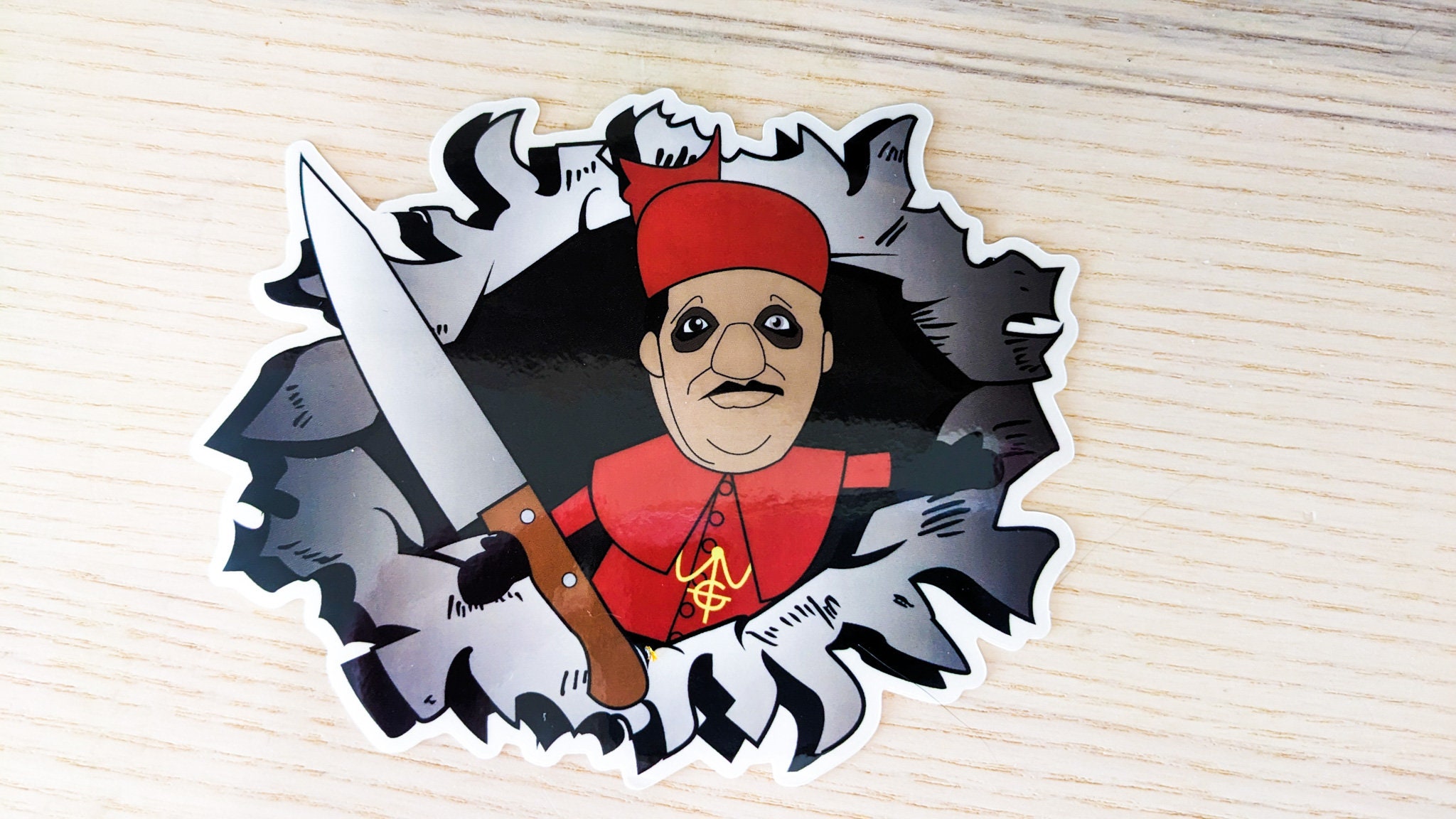 Cardinal Copia Band Ghost Plushia Knife Vinyl Glossy Bumper Sticker ...