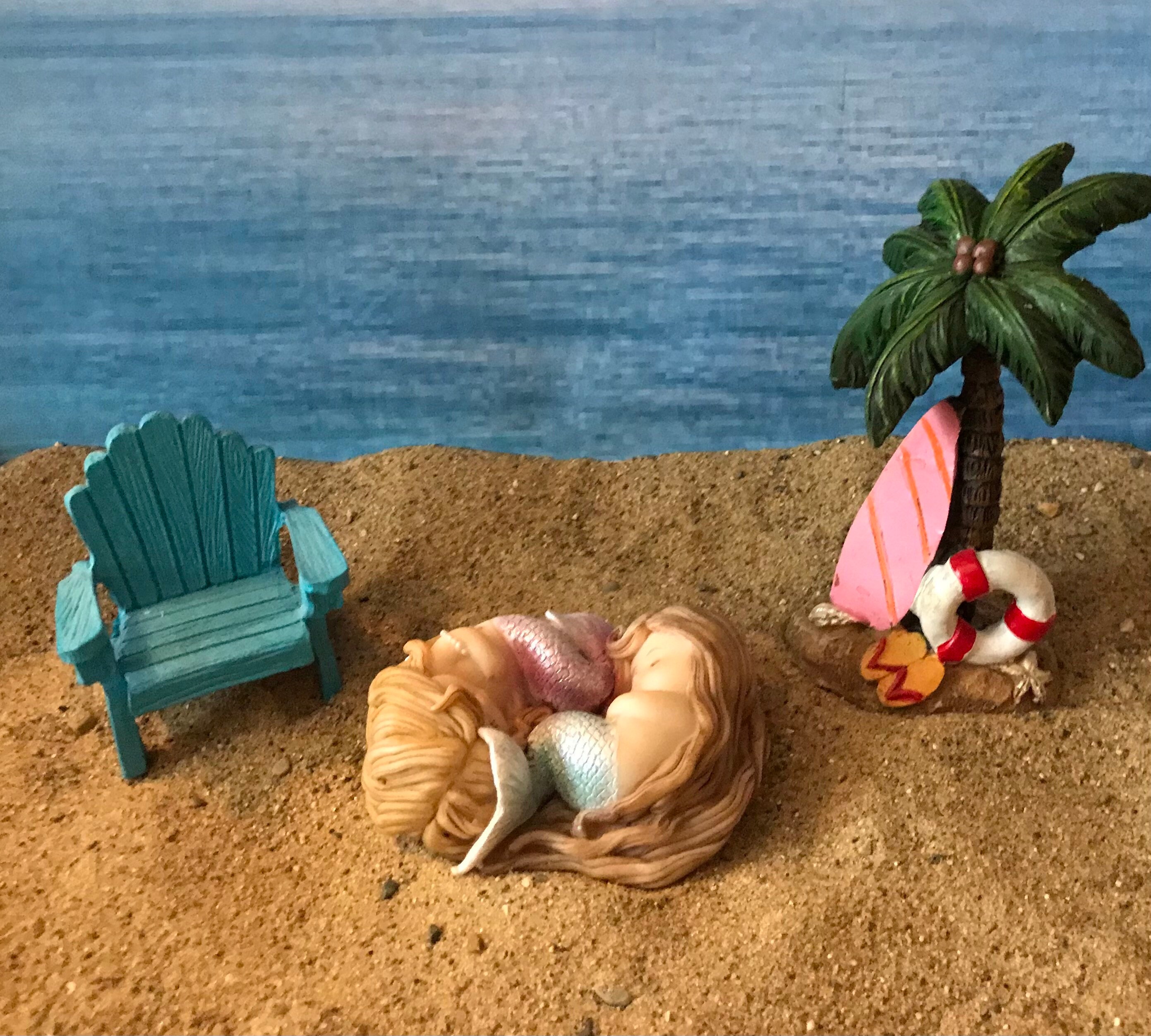 Beautiful Sleeping Mermaids Wrapped Sweetly in Sleep Miniature Coastal ...