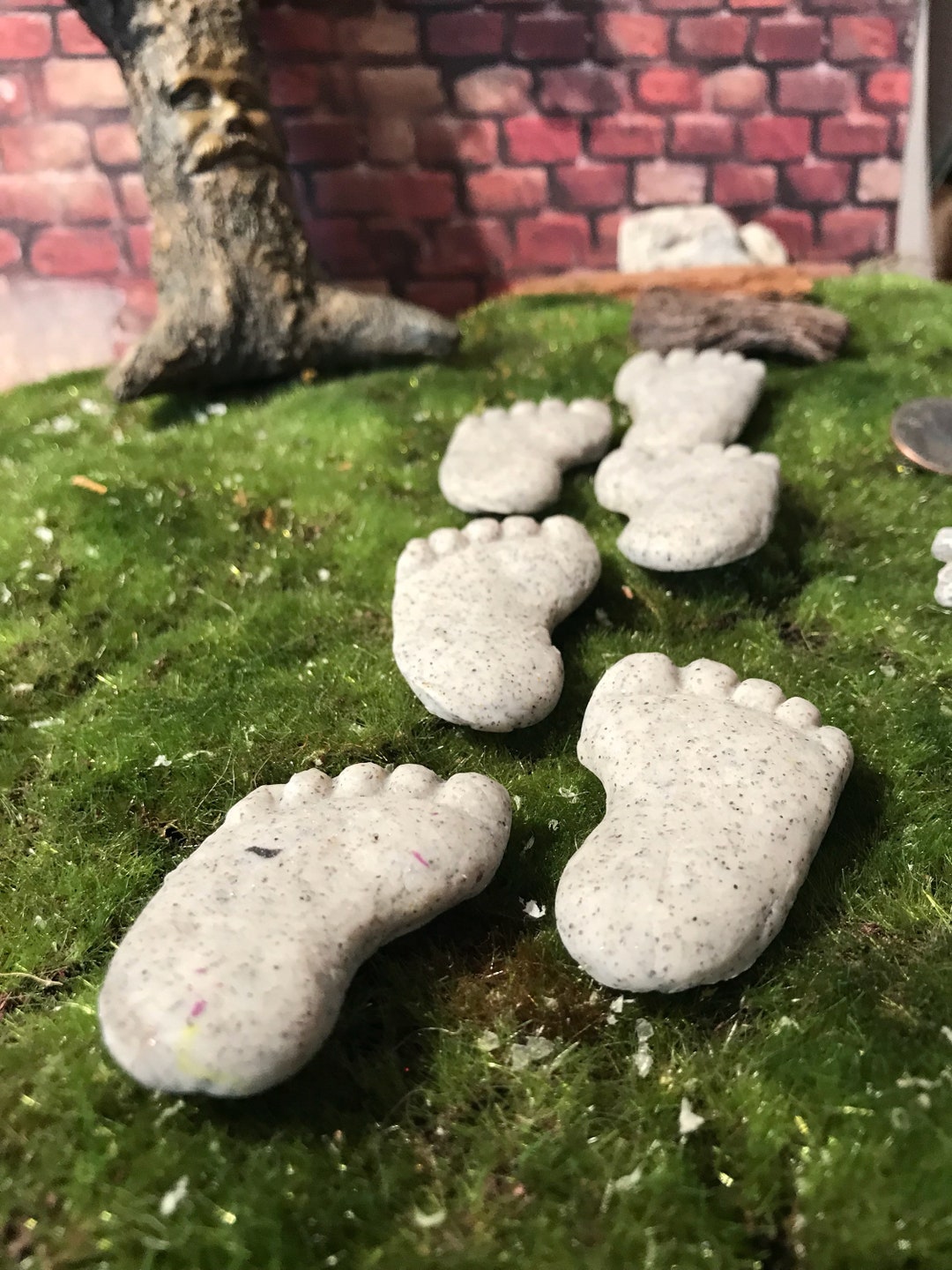 Set of 6 Foot Steppingstones, Baby Footprint Fairy Garden ...