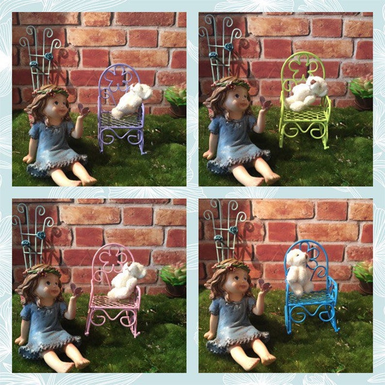 Adorable Fairy Garden Rocking Chair. Curls and Flowers Galore! Fairy ...