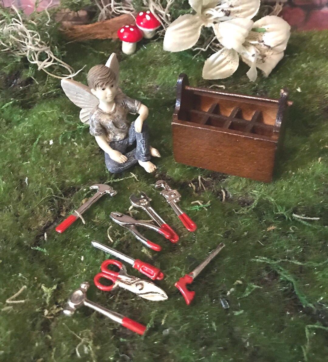 Miniature Tool Box With Tools. Mini Tools Set of 8 for Dollhouse or ...