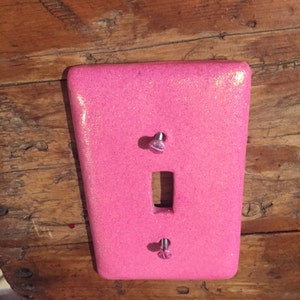 Pink Glitter Light Switch Plate Hot Pink Glitter Toggle Cover Single ...